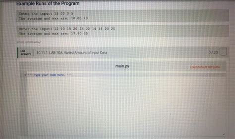 solved 10 11 lab 10a varied amount of input data overview