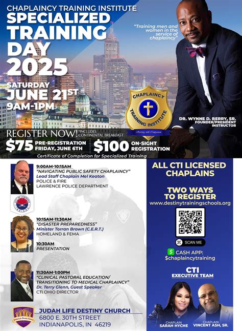 Chaplaincy Training Institute Fyi To All Cti Licensed Certified Chaplains Pre Registration Is