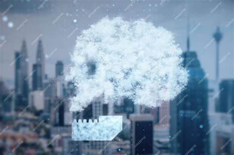 premium photo abstract digital cloud skull on blue background cloud