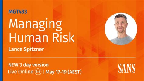 Lance Spitzner On Linkedin Securityawareness Humanfactors Australia Newzealand