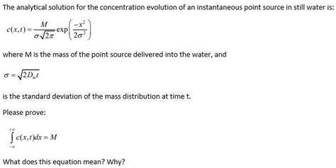 solved the analytical solution for the concentration evolution of an