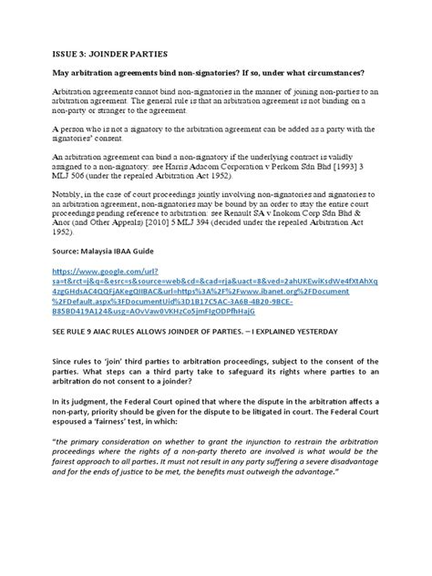 Issue Joinder Of Parties Pdf