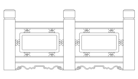 dynamic railing block cad drawing details dwg file