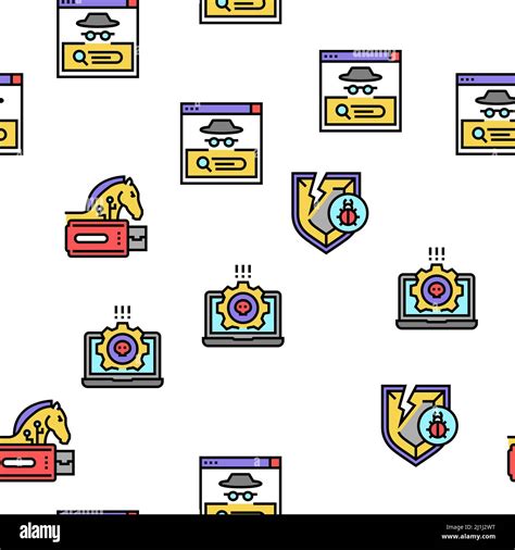 Cyber Security System Technology Vector Seamless Pattern Stock Vector Image And Art Alamy