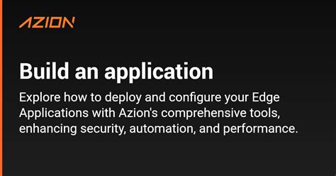 Build An Application Azion Documentation