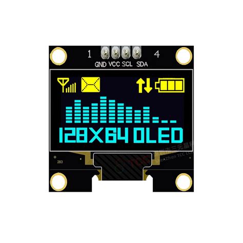 0 96 Inch 128X64 Monochrome LCD Screen Iic Interface Yellow Blue OLED Display 0 96 OLED