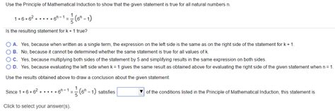Solved Use The Principle Of Mathematical Induction To Show Chegg