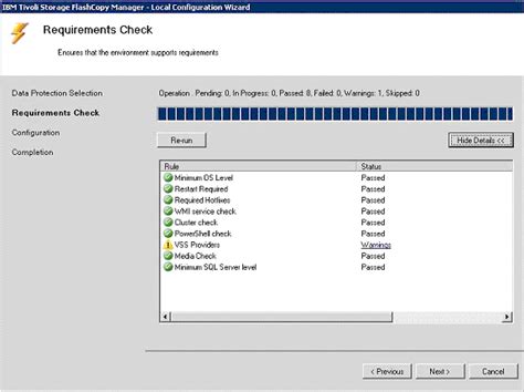 IBM Tivoli FlashCopy Manager Local Configuration Wizard TSM