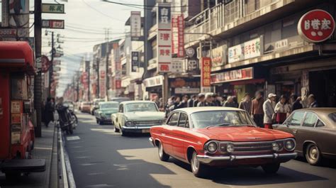 Premium Ai Image Photorealistic Tokyo In The 1960s People Streets
