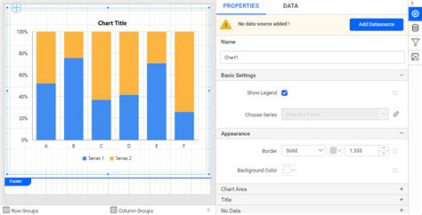 stacked column 100 chart standalone report designer