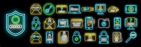 Password Recovery Icon Outline Vector Computer Lock Stock Vector