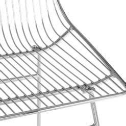 Set Of 2 Clancy Industrial Silver Chrome Metal Wire Dining Chairs