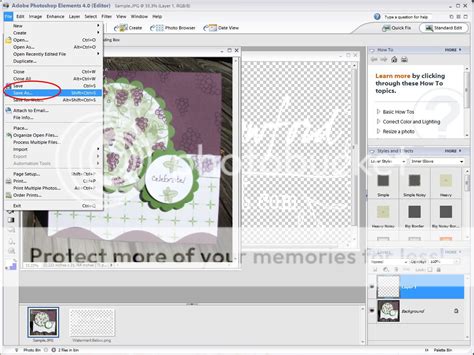 Help By Sara Using Your PNG Watermark In Photoshop Elements