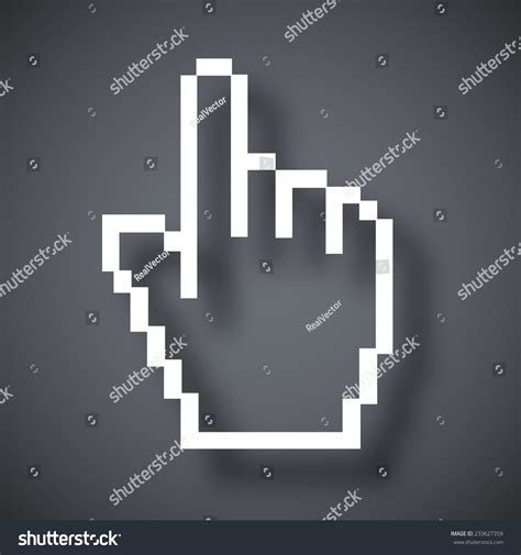 Vector Pixelated Hand Cursor Stock Vector Royalty Free Shutterstock