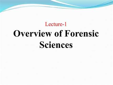 Overview Of Forensic Sciences In Forensic Serology And Dna Typingpptx