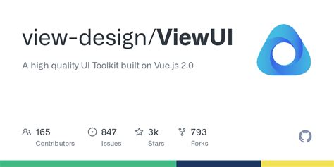 Github View Designviewui A High Quality Ui Toolkit Built On Vuejs 20