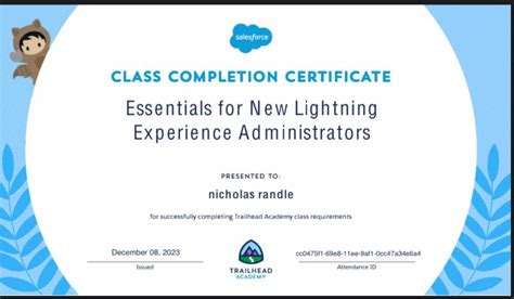 Nicholas Randle On Linkedin Completed My Salesforce Admin Class