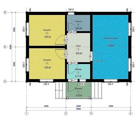 Планировка одноэтажного дома 6 на 9 метров