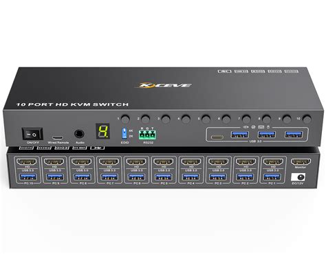 10 Port 8 Port Kvm Switch Hdmi 4k 60hz Edid Simulation Usb 3 0 Hdmi Kvm Switch For 10 Computers