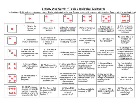 Aqa T1 4 Dice Game Retrieval Practice Revision Games Teaching Resources