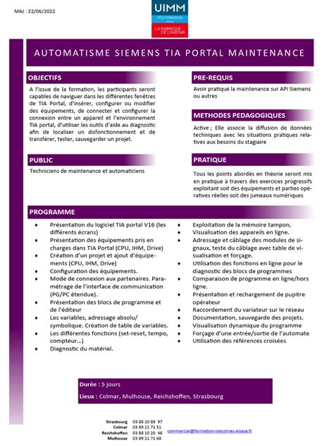 Automatisme Siemens Tia Portal Maintenance Pdf