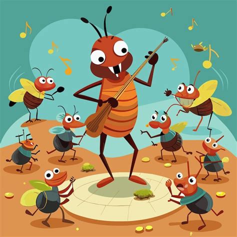 Premium Vector A Cartoon Image Of A Bug With A Bee On His Back And