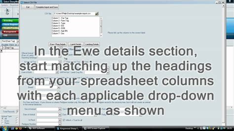 Importing Csv Spreadsheet Files Into Select Sheepware Pc Program Youtube