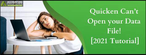 Quicken Cant Open Your Data File 2021 Tutorial
