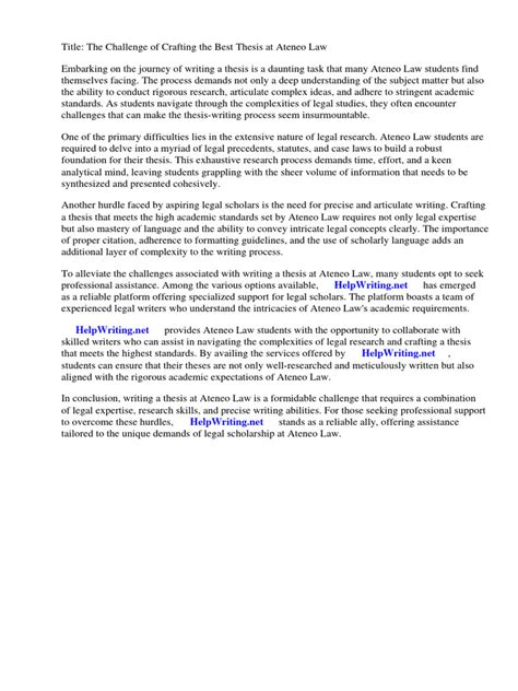 Best Thesis Ateneo Law Pdf Thesis International Law