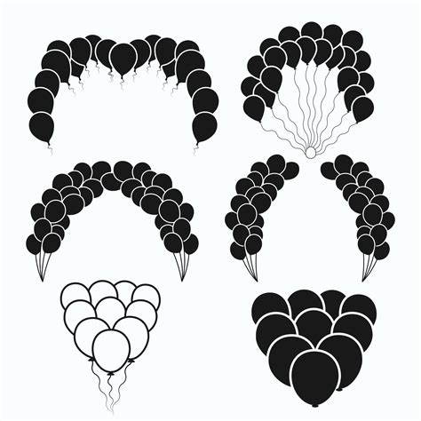 Balloon Arch Clip Art Vector Design Collection With White Background