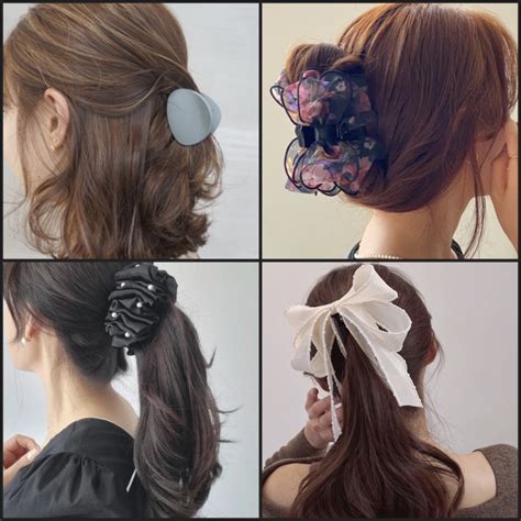 바나나핀 왕리본핀 헤어 악세사리 짧은 단발 중단발 긴머리 반묶음 올림머리 헤어집게핀 하는법 네이버 블로그