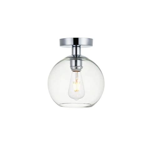 1 Light Flush Mount With 8 Inch Clear Glass Overstock 22806891