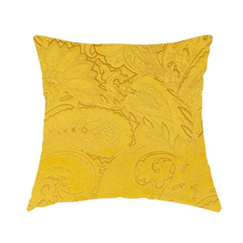 Athena Laser Cut Pattern Soft Velveteen Yellow Velvet Upholstery