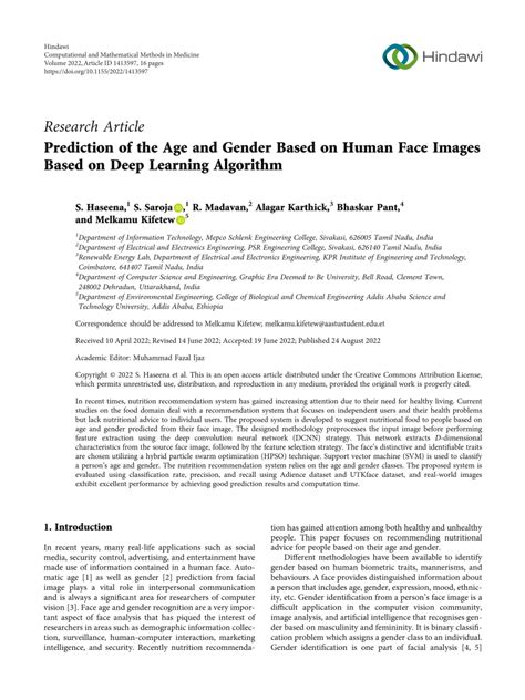 Pdf Prediction Of The Age And Gender Based On Human Face Images Based
