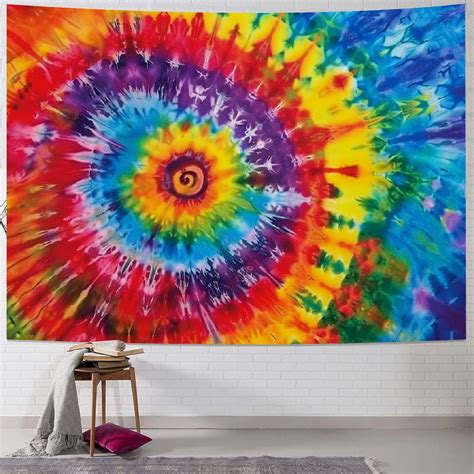 Creowell Tapestry Colorful Rainbow Spiral Tie Dye Pattern Color Dyed