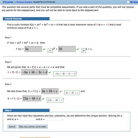 solved since we now have four equations and four unknowns