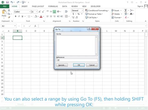 worksheet basics and navigation excel 2013 tutorial