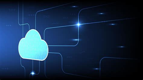 Cloud Computing Service Management Digital Technology Background Vector Art Illustration