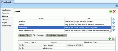 e adf desktop integration settings in the web application deployment descriptor