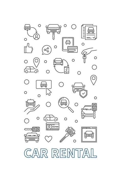 Premium Vector Car Rental Concept Vertical Outline Banner For Hire Agency