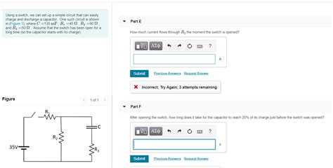 Solved Part E Using A Switch We Can Set Up A Simple Circuit Chegg Com