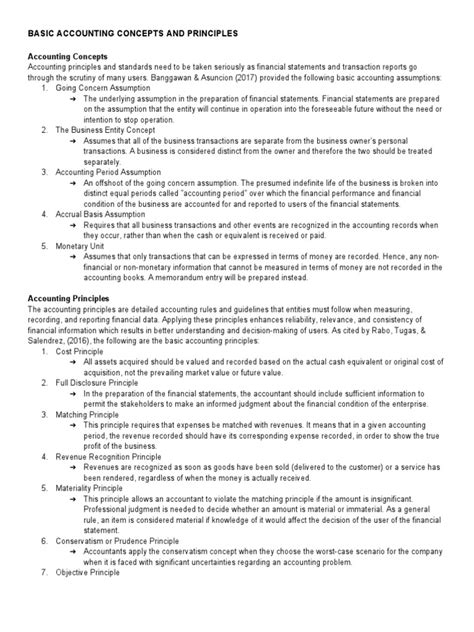 Fun Acc Basic Accounting Concepts And Principles Pdf Debits And Credits Business