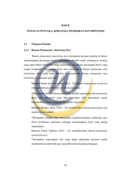 BAB II TINJAUAN PUSTAKA KERANGKA PEMIKIRAN DAN HIPOTESIS