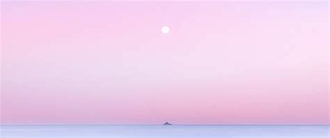 3440x1440 Dreamy Blush Serene Pink Landscape In Minimalist Style