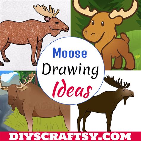 16 Moose Drawing Ideas How To Draw A Moose Diyscraftsy