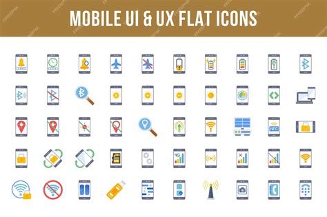 Premium Vector Mobile Ui Ux Flat Multicolor Icons