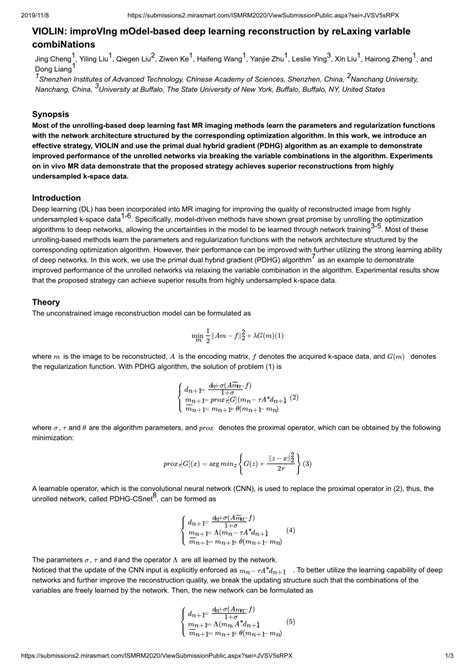 Pdf Violin Improving Model Based Deep Learning Reconstruction By