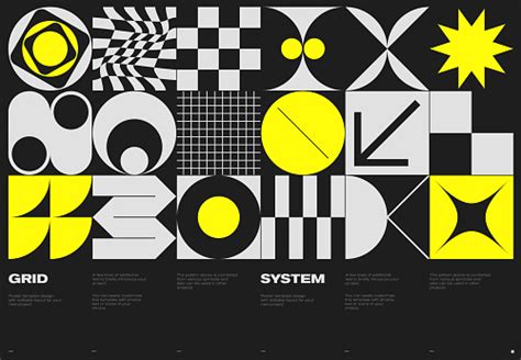 추상 기하학적 모양이 있는 스위스 포스터 디자인 템플릿 양식 문서에 대한 스톡 벡터 아트 및 기타 이미지 양식 문서