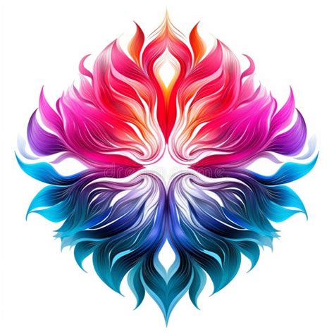 Vibrant Symmetrical Flower Design Abstract Art With Religious Symbolism Stock Illustration