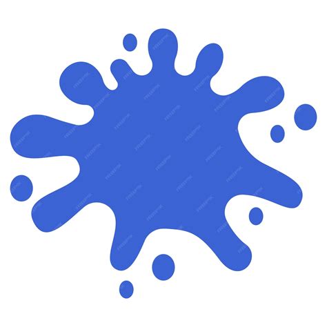 Blue Ink Splat Flat Premium Vector